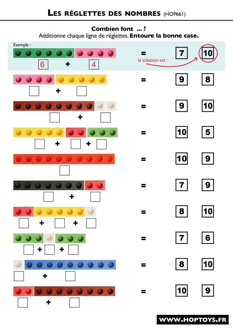 Des fiches d'activités mathématiques à télécharger - Blog Hop'Toys
