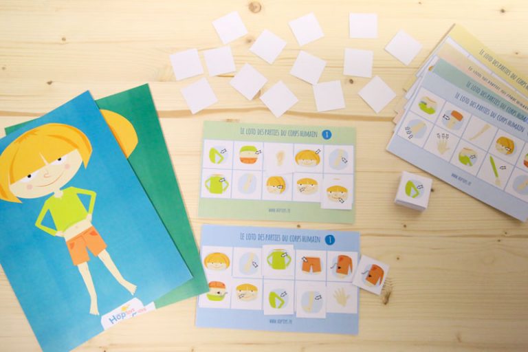 Téléchargez le loto & mémo des parties du corps humain - Blog Hop'Toys