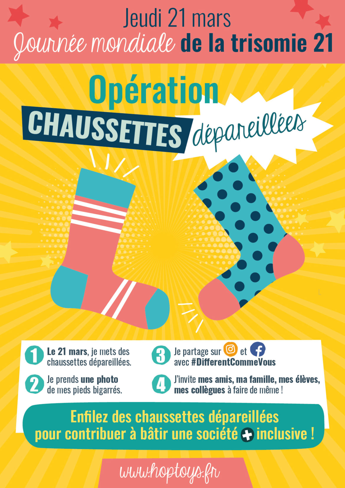 Ecoles, relevez le défi des chaussettes dépareillées ! - Blog Hop'Toys Ecoles, relevez le défi des chaussettes dépareillées ! - Blog Hop'Toys