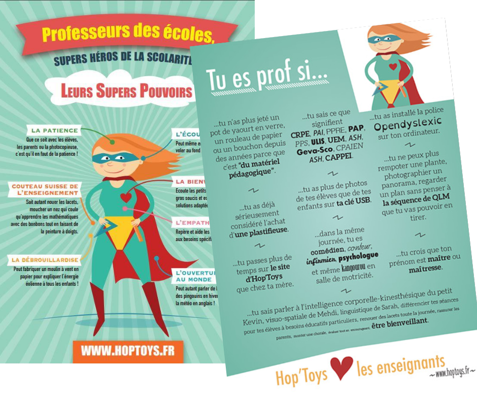 Les enseignants, ces super-héros du quotidien - Blog Hop'Toys