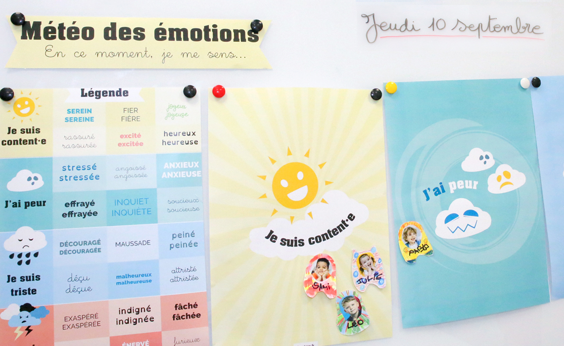 La Météo des émotions des enfants en classe ou crèche - Blog Hop'Toys