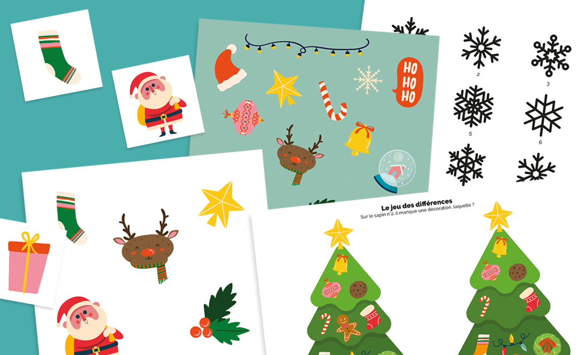 Jeux de repérage visuel spécial Noël - Blog Hop'Toys